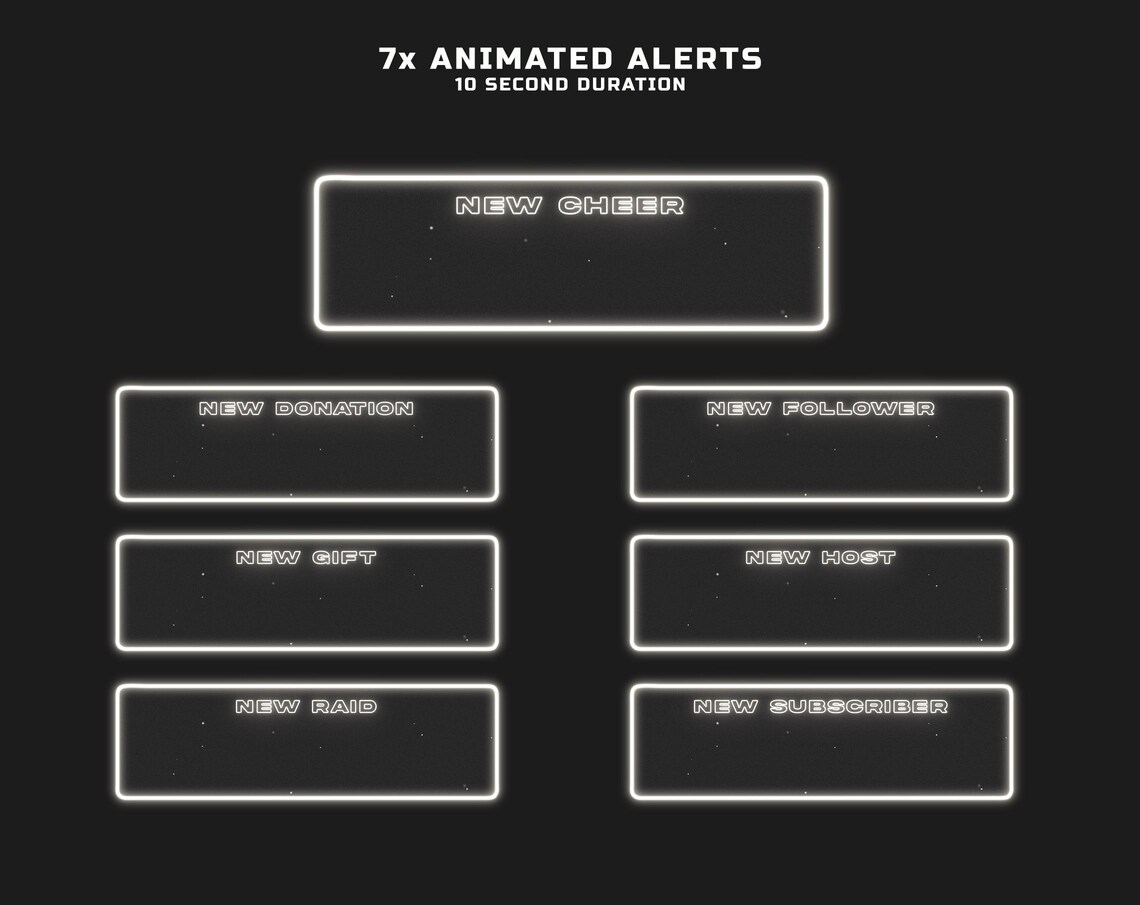 Gray Twitch Overlay Package - Black & White Minimalist Stream Overlay ...