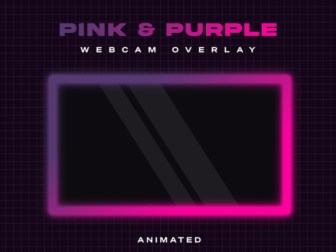 Pink and Purple Animated Webcam Overlay, Glowing Stream Overlay, Camera ...