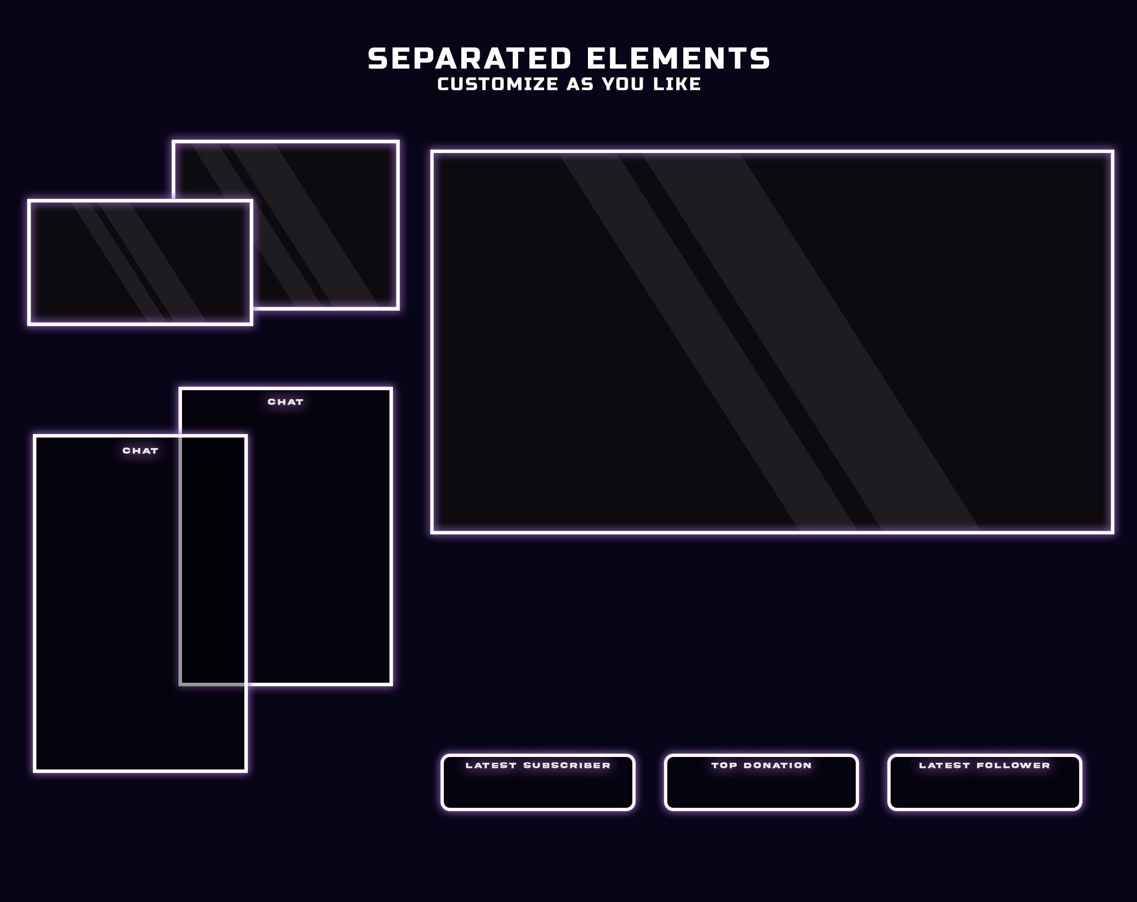 MINIMALISM Twitch Overlay Package - Purple Minimalist Themed Stream ...
