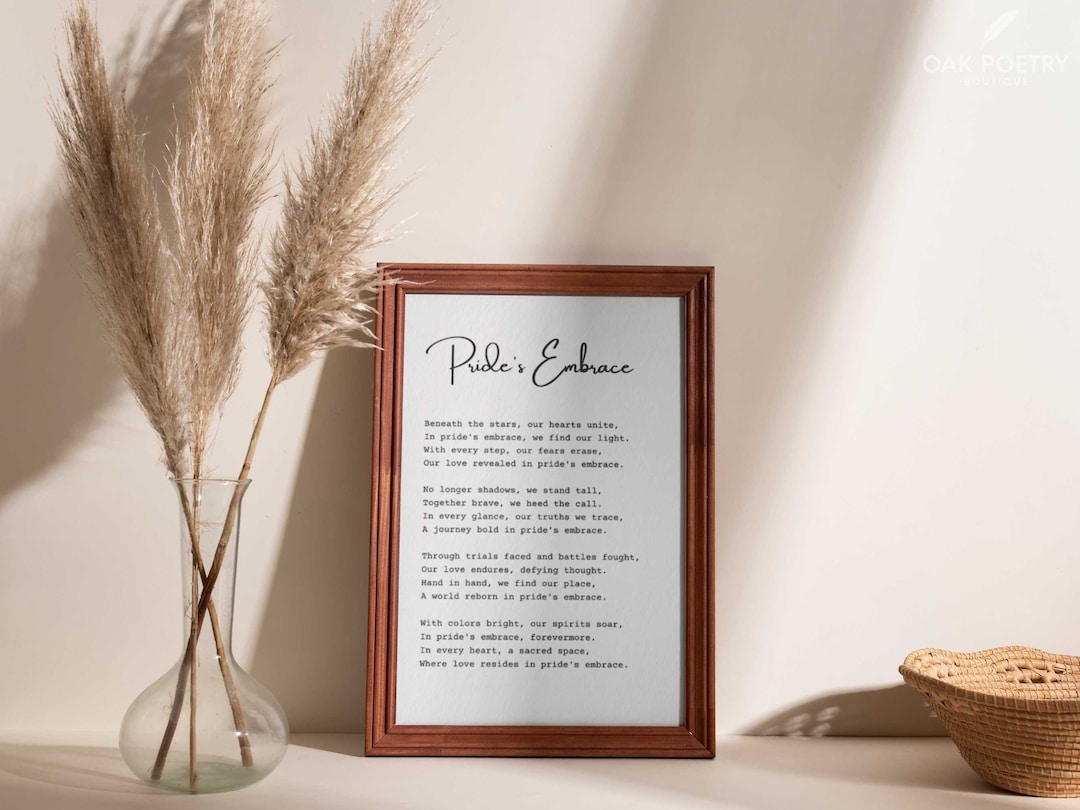 LGTBQ Poem pride's Embrace Printable Poem for Celebrating LGTBQ Love ...