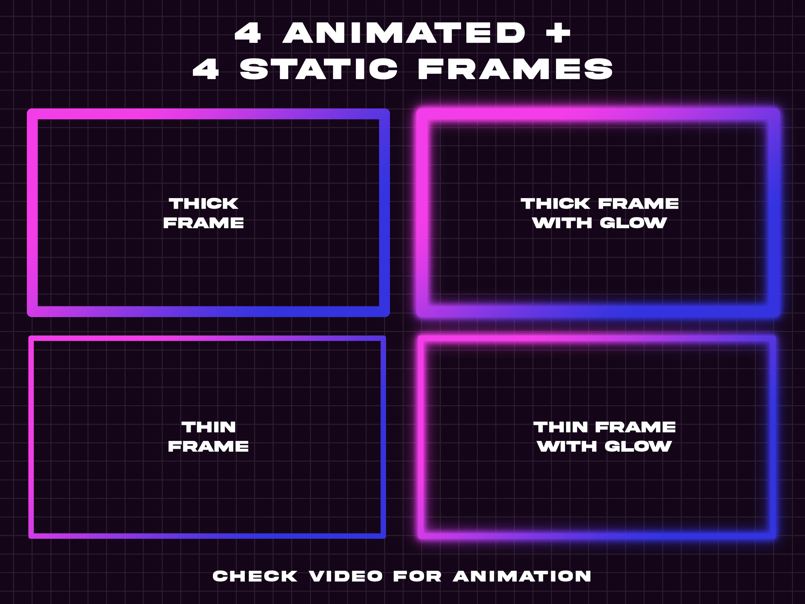 Purple and Blue Animated Webcam Overlay, Glowing Stream Overlay, Camera ...