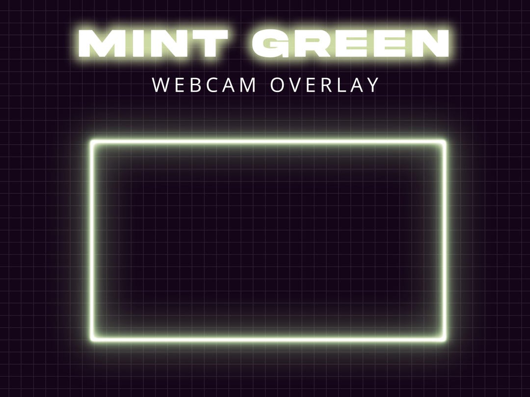 Mint Green Neon - Animated Webcam Overlay, Glowing Stream Overlay ...
