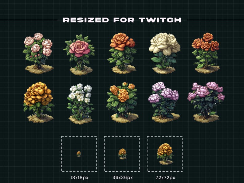 Medieval Flowers Twitch Sub Badges - Emotes for Twitch Subscribers, Bit ...
