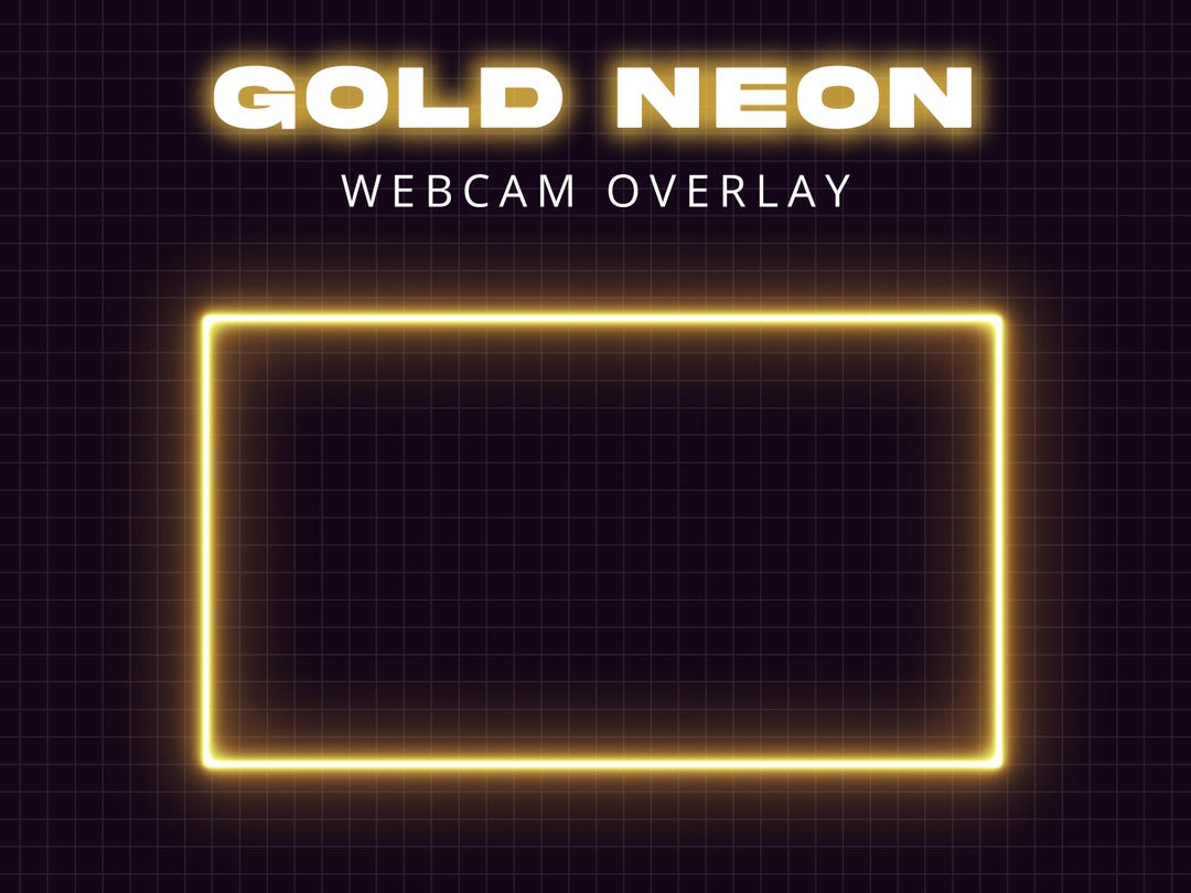 Gold Neon - Animated Webcam Overlay, Glowing Stream Overlay, Camera ...