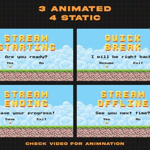Retro Gaming Intermission Screens - 8-bit Pixel Art Themed Twitch ...