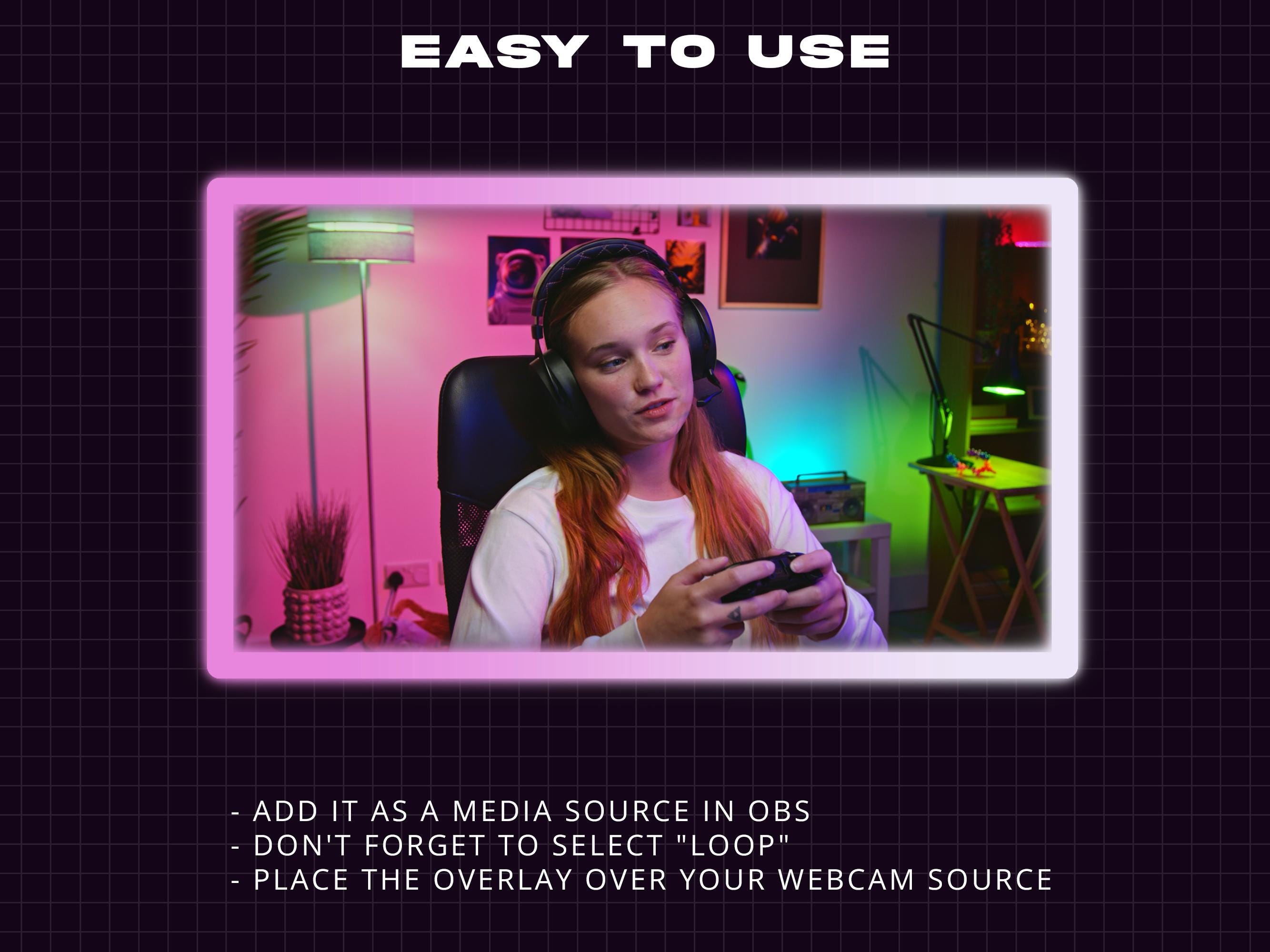 Pink Candy Animated Webcam Overlay, Glowing Stream Overlay, Camera ...