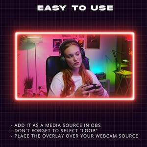 Red Neon - Animated Webcam Overlay, Glowing Stream Overlay, Camera ...