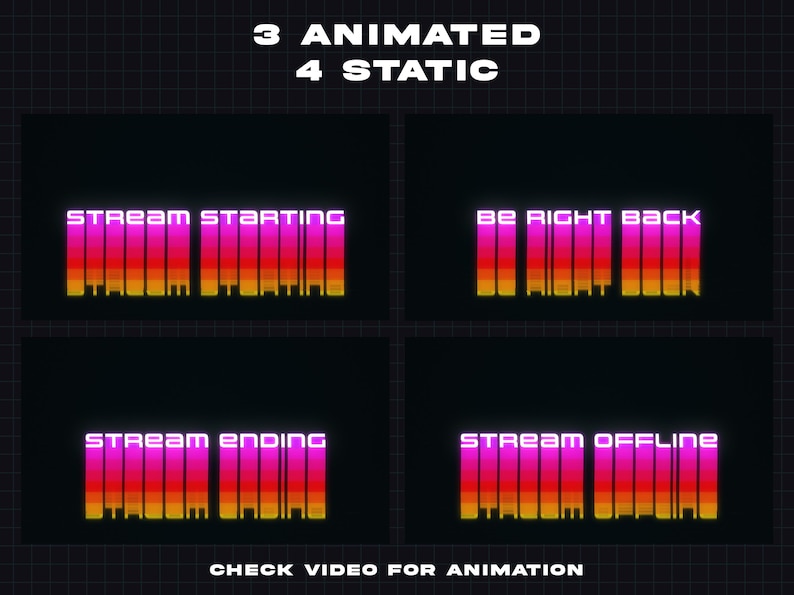 Gradient Intermission Screens - Retro Animated Twitch Screens | Stream ...