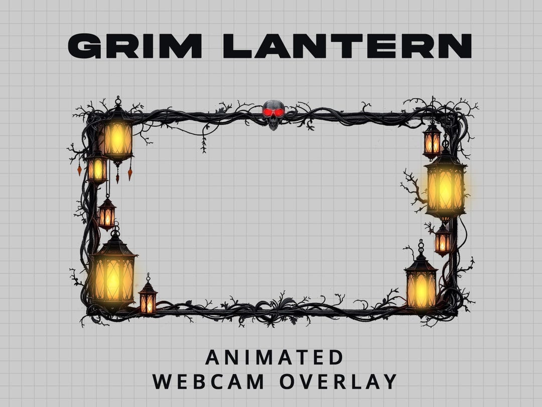 Grim Lantern - Animated Webcam Overlay, Halloween Theme Overlay, Gothic ...