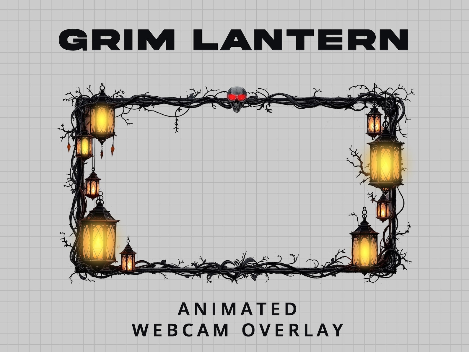 Grim Lantern - Animated Webcam Overlay, Halloween Theme Overlay, Gothic ...