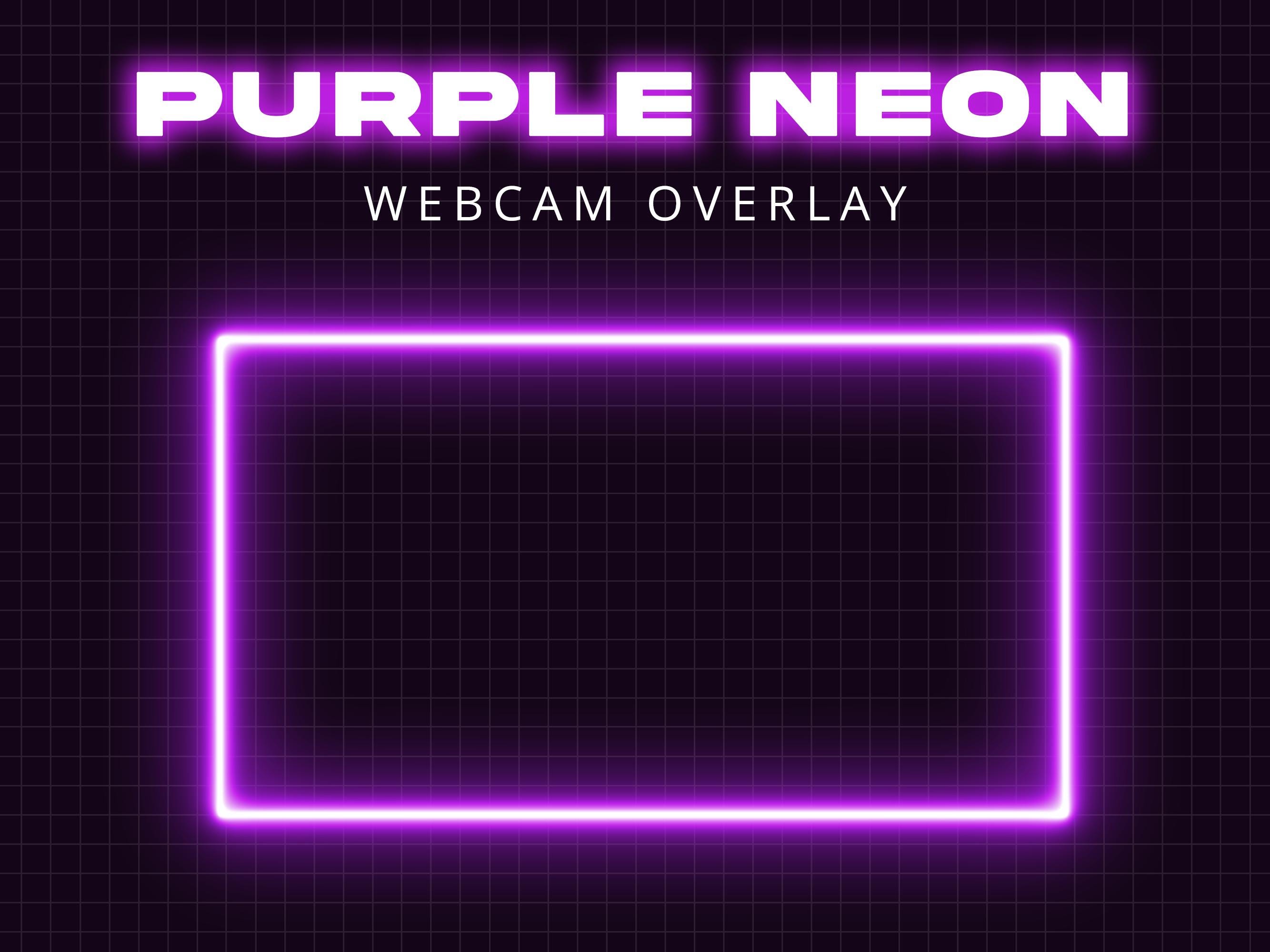 Purple Neon - Animated Webcam Overlay, Glowing Stream Overlay, Camera ...