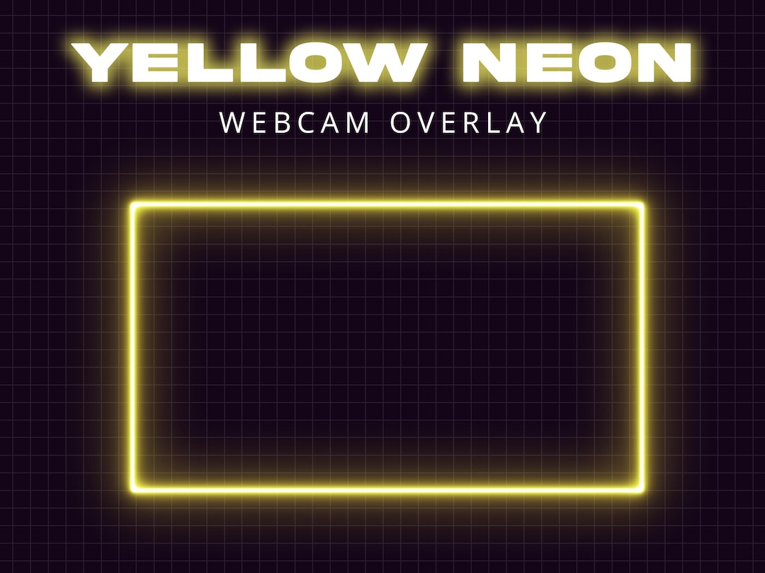 Yellow Neon - Animated Webcam Overlay, Glowing Stream Overlay, Camera ...