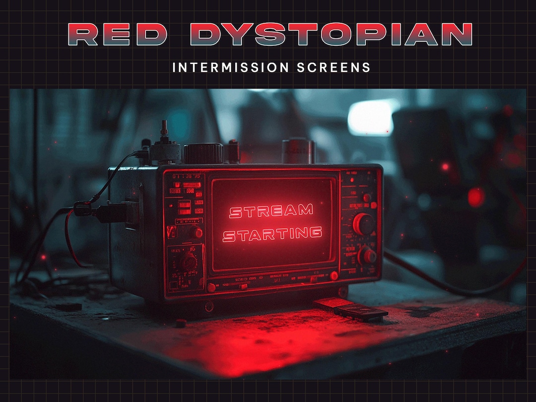 Dystopian Red Intermission Screens - Red Cyberpunk Themed Twitch ...