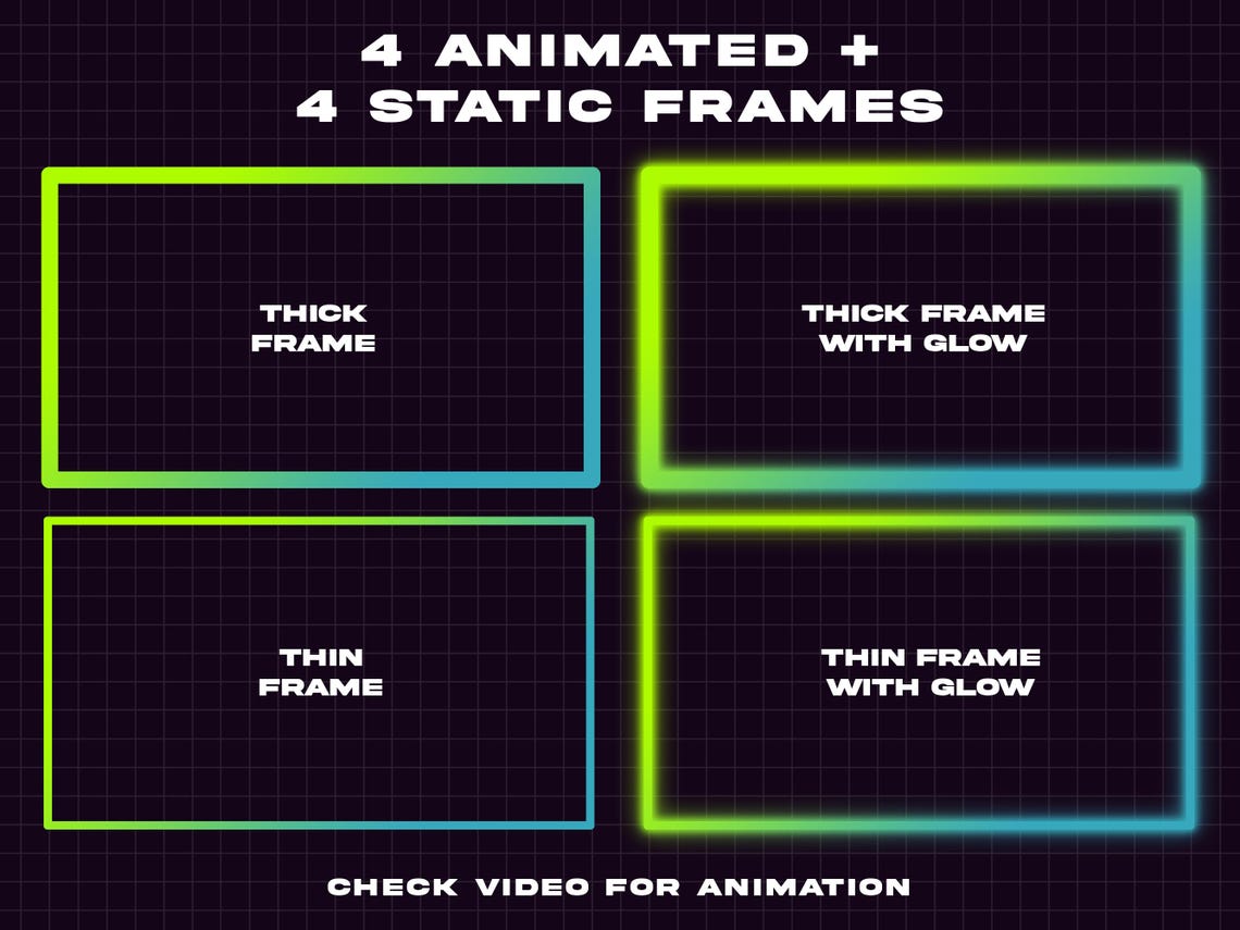 Green Animated Webcam Overlay, Glowing Stream Overlay, Camera Frame ...