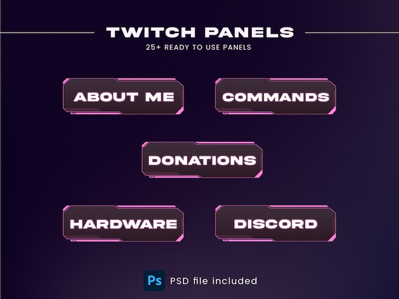Twitch Panels - Pink Futuristic Panels for About Page on Twitch ...