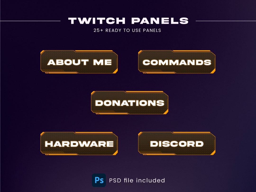 Twitch Panels - Orange Futuristic Panels for About Page on Twitch ...