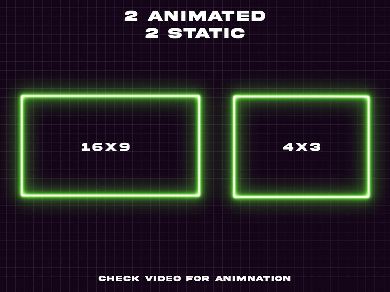 Lime Green Neon - Animated Webcam Overlay, Glowing Stream Overlay ...