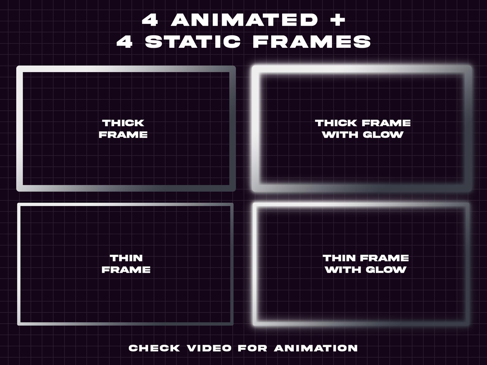 Black and White Animated Webcam Overlay, Glowing Stream Overlay, Camera ...