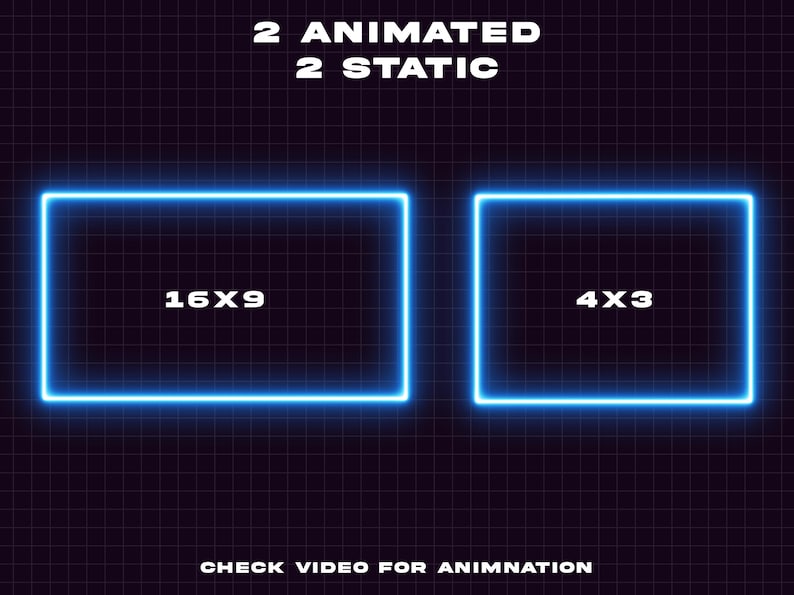 Blue Neon - Animated Webcam Overlay, Glowing Stream Overlay - Camera ...