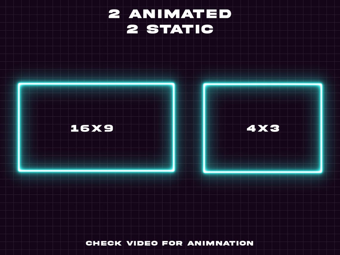 Turquoise Neon - Animated Webcam Overlay, Glowing Stream Overlay ...
