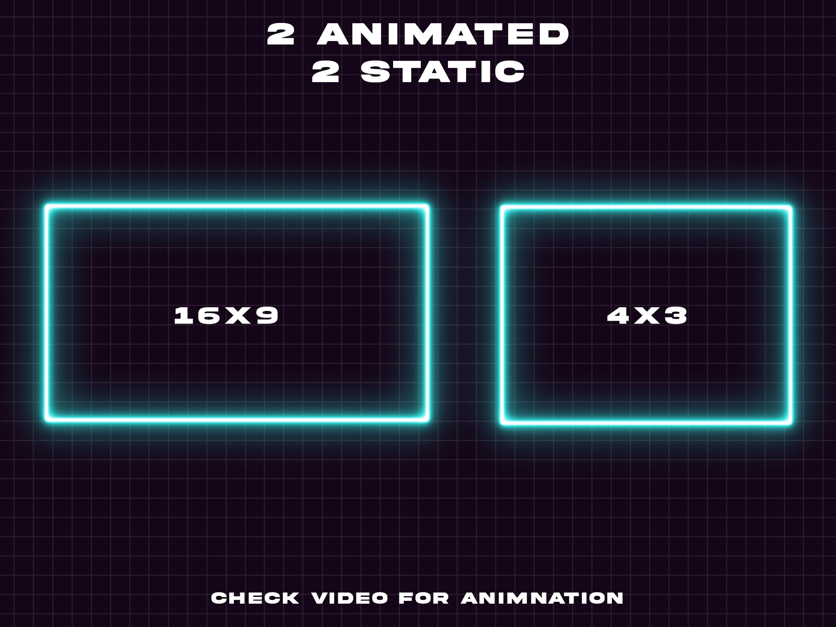 Turquoise Neon - Animated Webcam Overlay, Glowing Stream Overlay ...