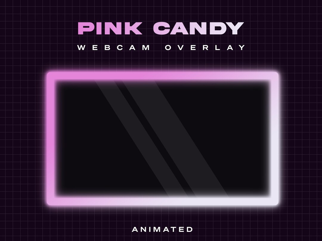 Pink Candy Animated Webcam Overlay, Glowing Stream Overlay, Camera ...