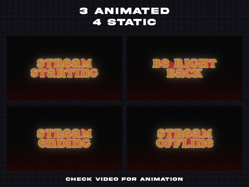 Seventies Intermission Screens - Animated Twitch Screens in Retro 70s ...