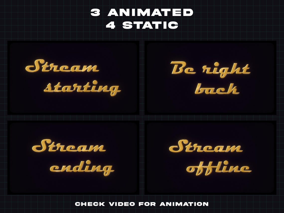 Retro Golden Intermission Screens - Vintage TV Themed Animated Twitch ...