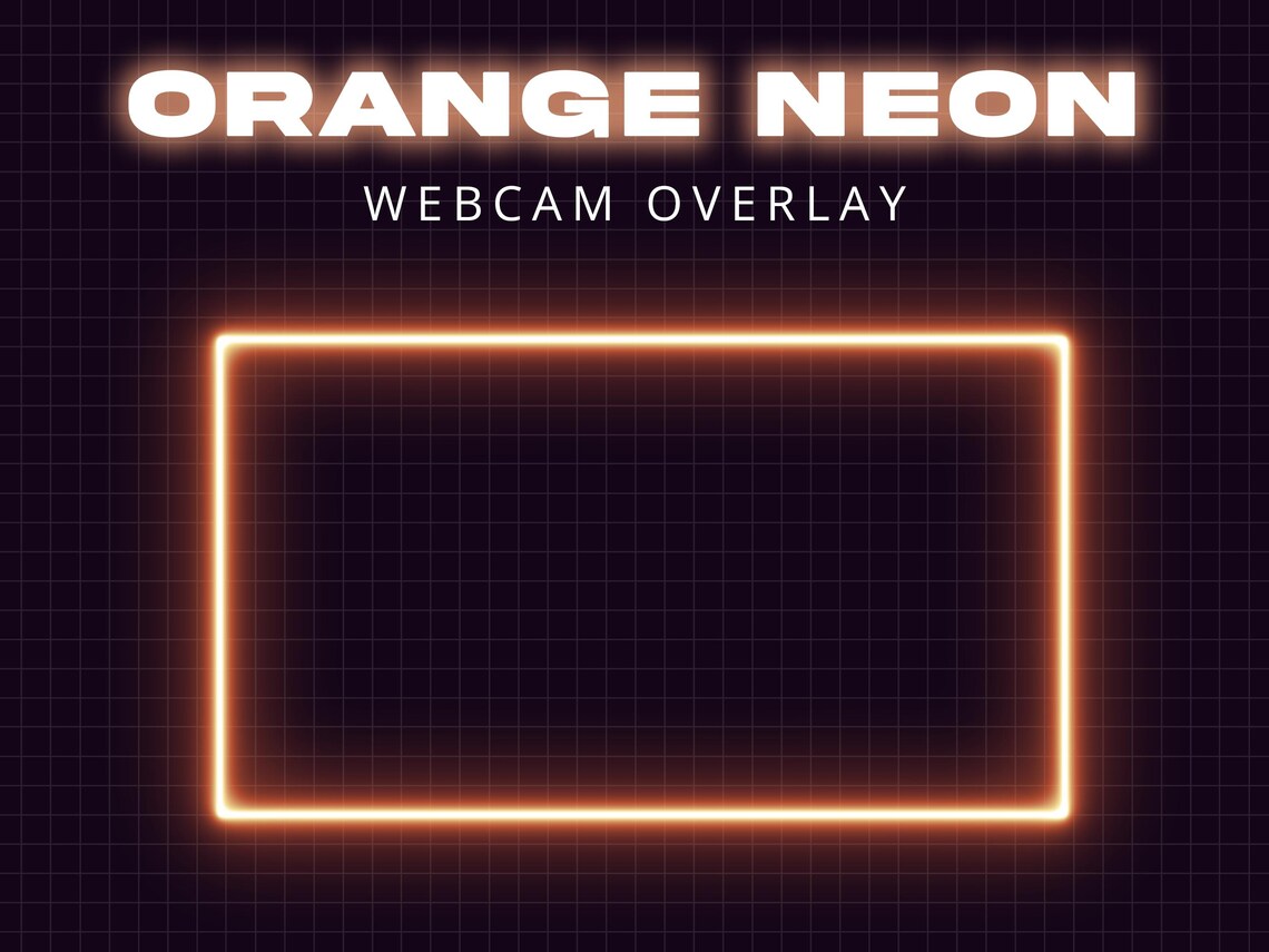 Orange Neon - Animated Webcam Overlay, Glowing Stream Overlay, Camera ...