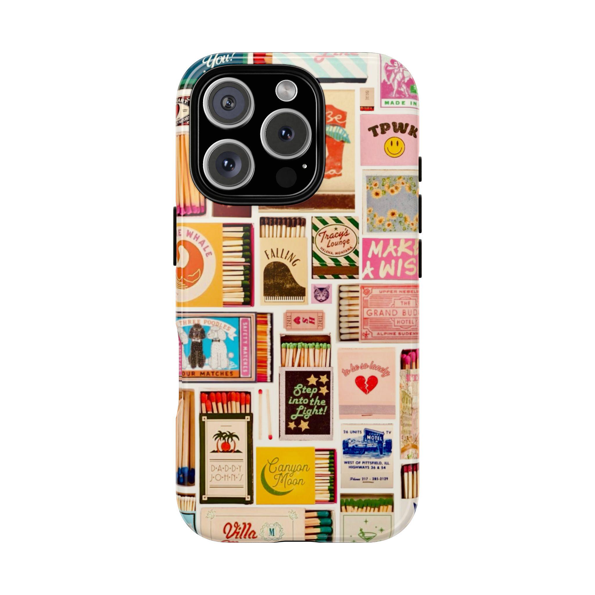 Retro Matchbox Collage Phone Case, Retro Phone Case, Collage Phone Case ...
