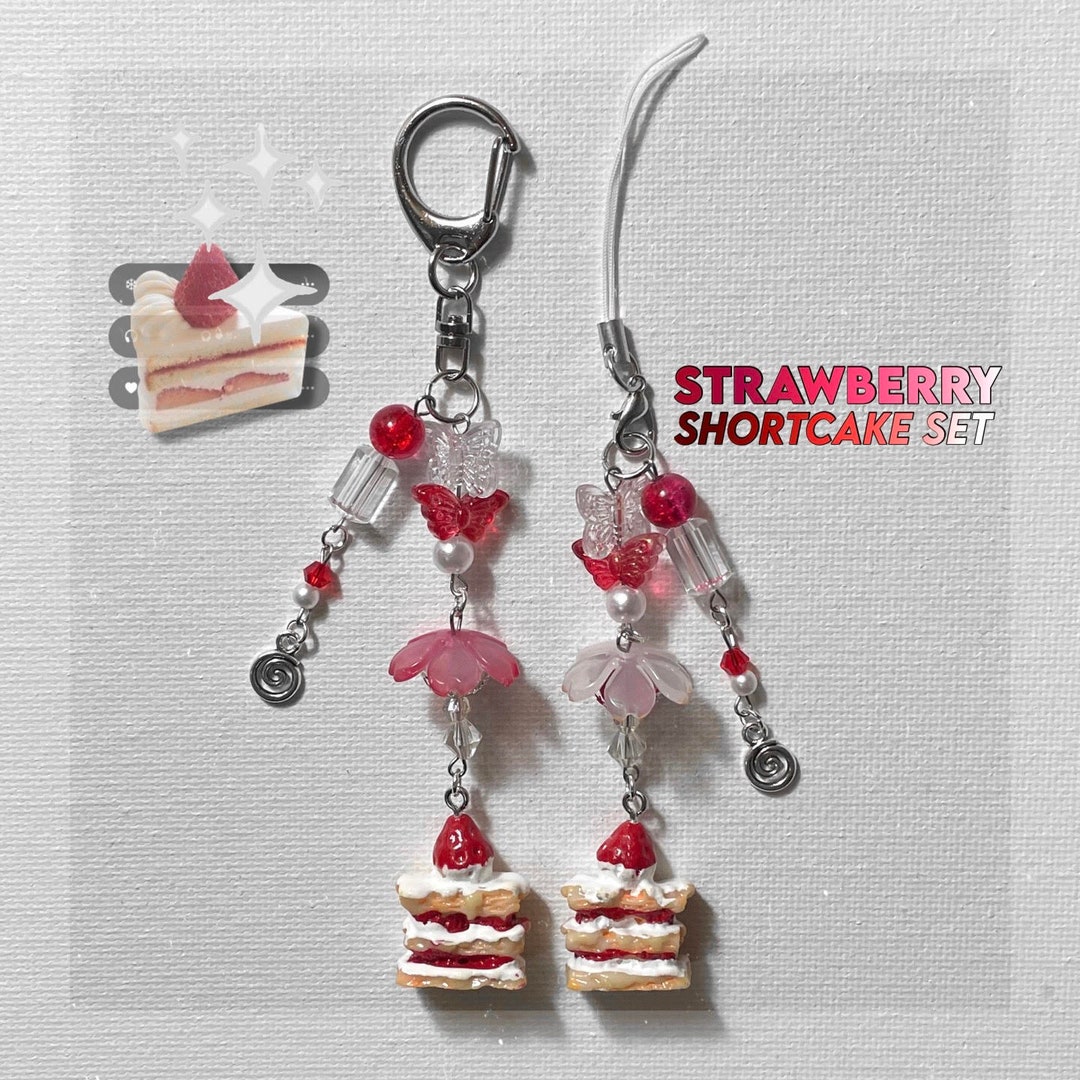 Strawberry Shortcake Set of Keychain and Phone Charm - Etsy