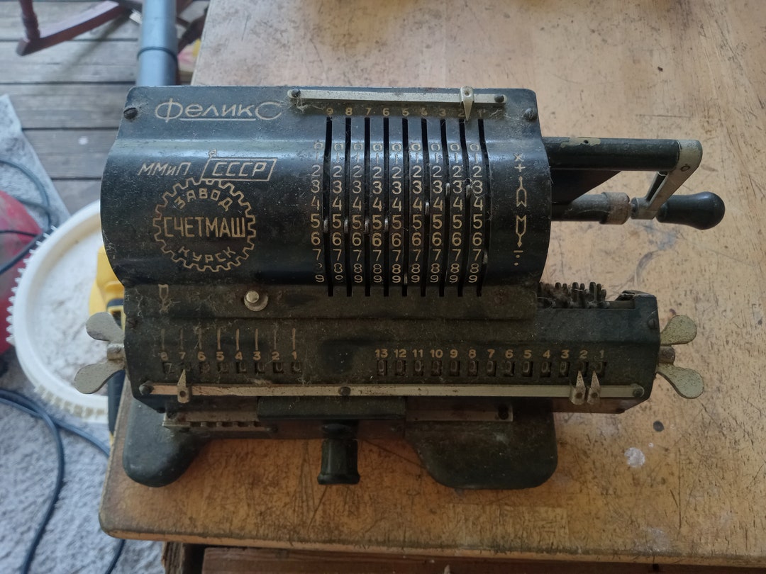 Vintage Soviet Adding Machine Arithmometer FELIX Mechanical Calculator ...