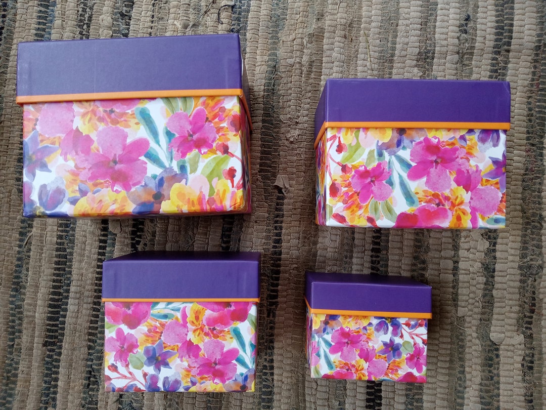 4 Small Storage Boxs. That Stack Inside Each Other. - Etsy