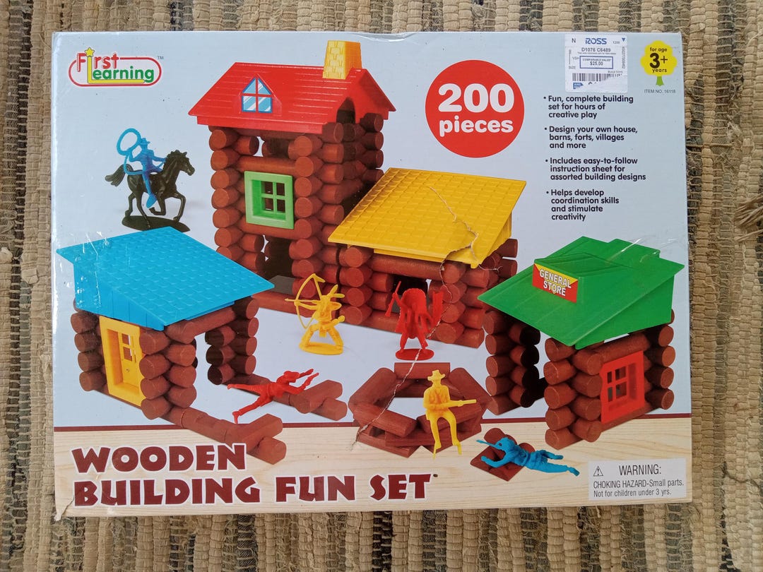 RARE and NEW First Learning 200 Piece Wooden Building Fun Set. - Etsy