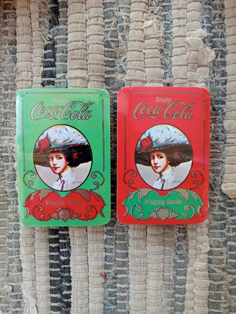 NEW Vintage Coca Cola Playing Cards. the Cards Are Sealed. Tin With Box ...