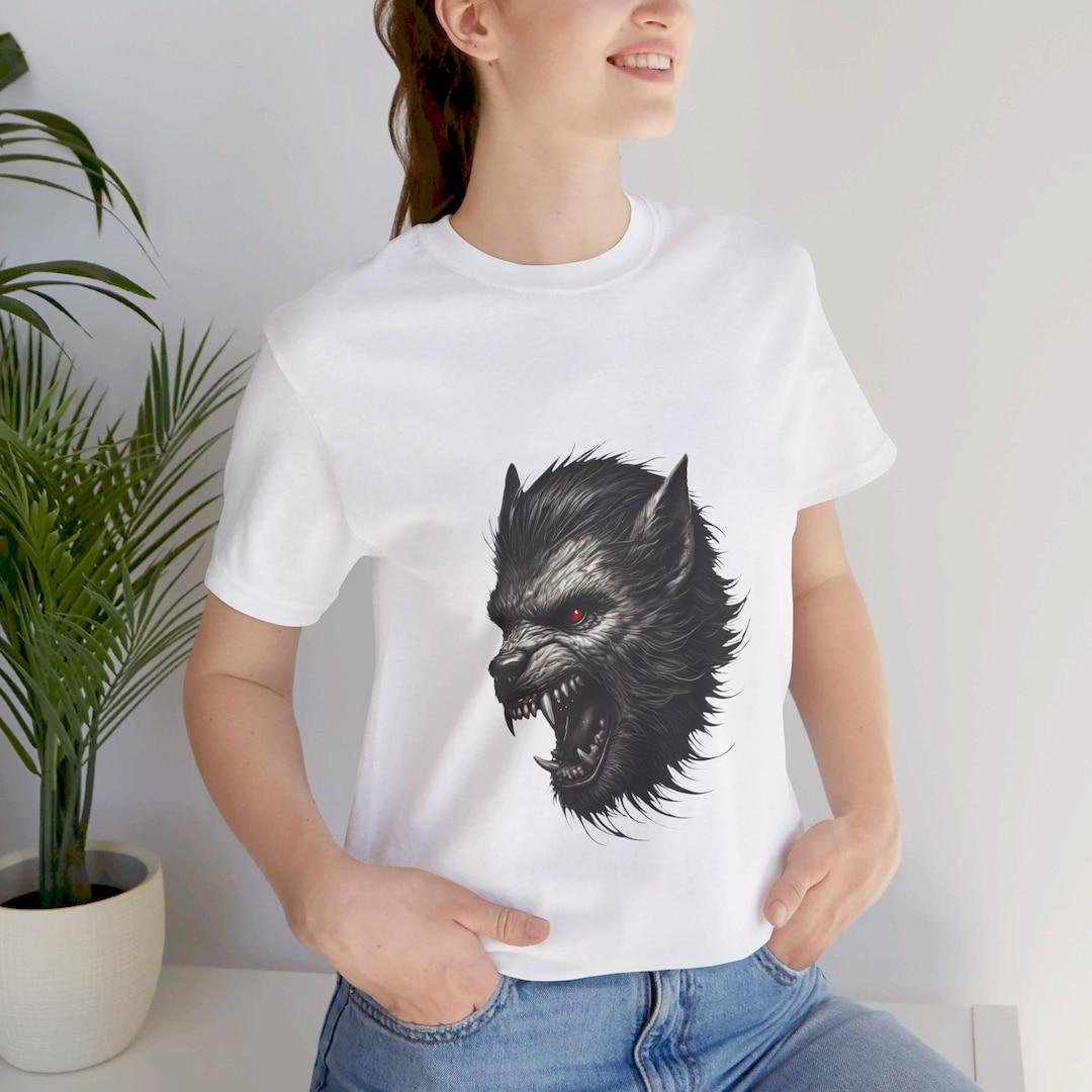 Werewolf Shirt Moonlit Creatures Hand-printed -lunar Howl Werewolf ...