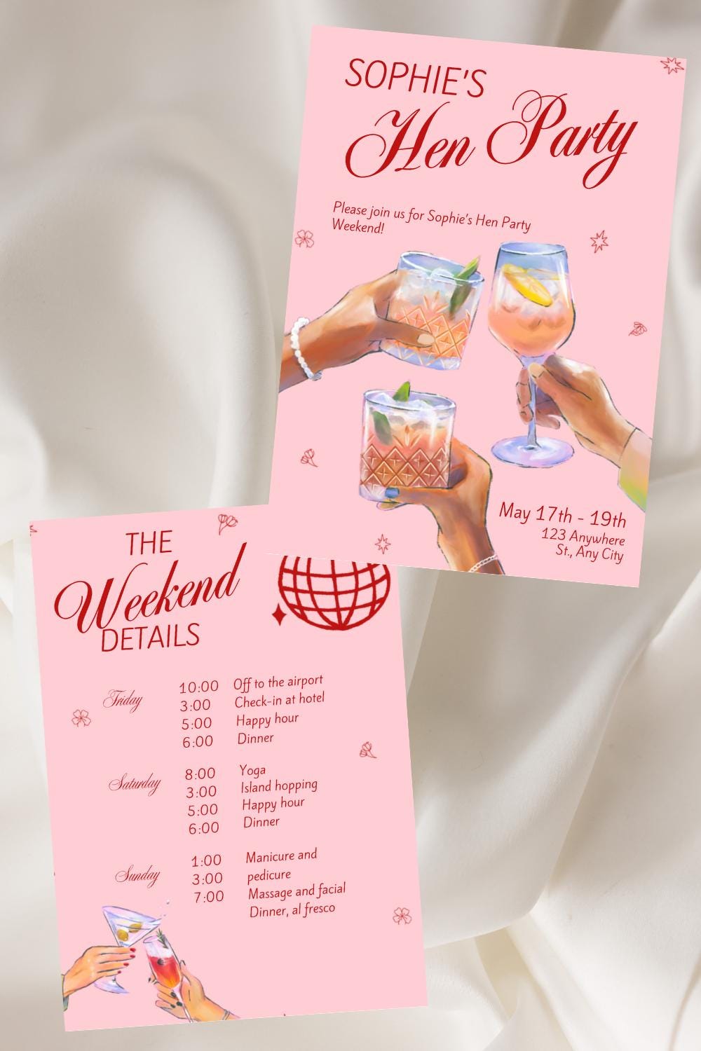 Hen Party Invitation, Hen Party Invite Pack, Hen Party Details, Hen ...