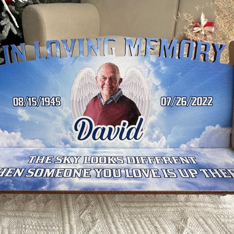 Personalized Photo Memorial Bench, Custom in Loving Memory Sympathy ...