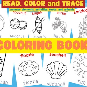 Fun in the Sun Summer Printable 50 Coloring Pages for Kids, Tracing ...