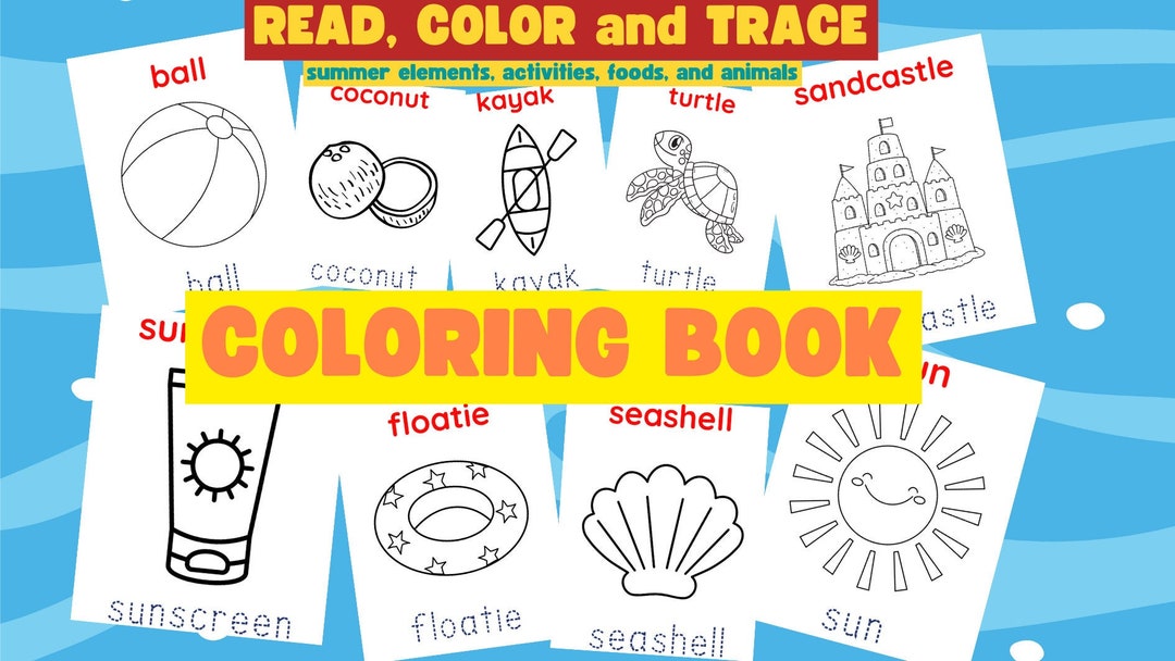 Fun in the Sun Summer Printable 50 Coloring Pages for Kids, Tracing ...