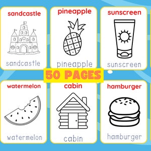 Fun in the Sun Summer Printable 50 Coloring Pages for Kids, Tracing ...