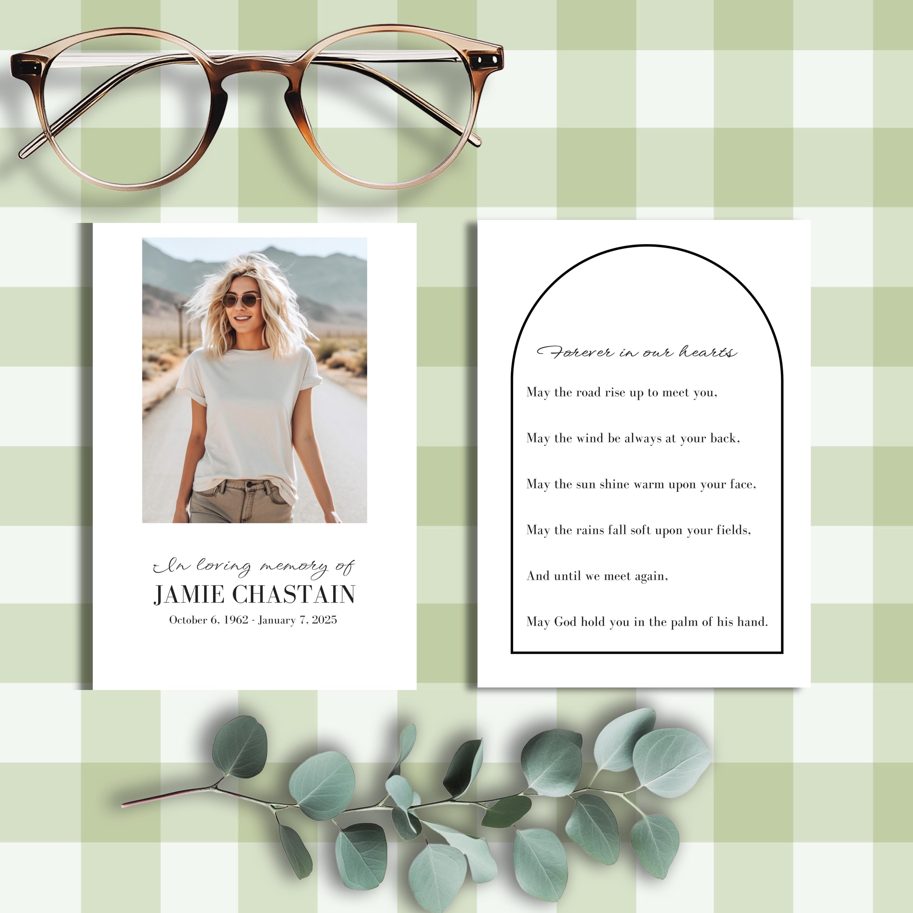 Editable Funeral Prayer Card Printable Memorial Prayer Card DESIGN ...