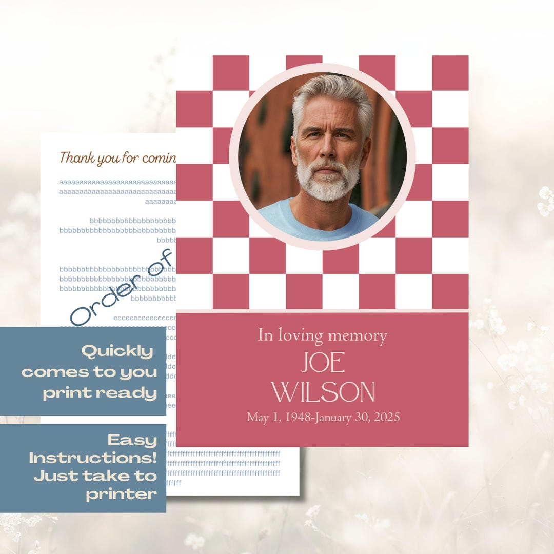 Customized Funeral Card Nautical Photo Order of Service or Obituary ...