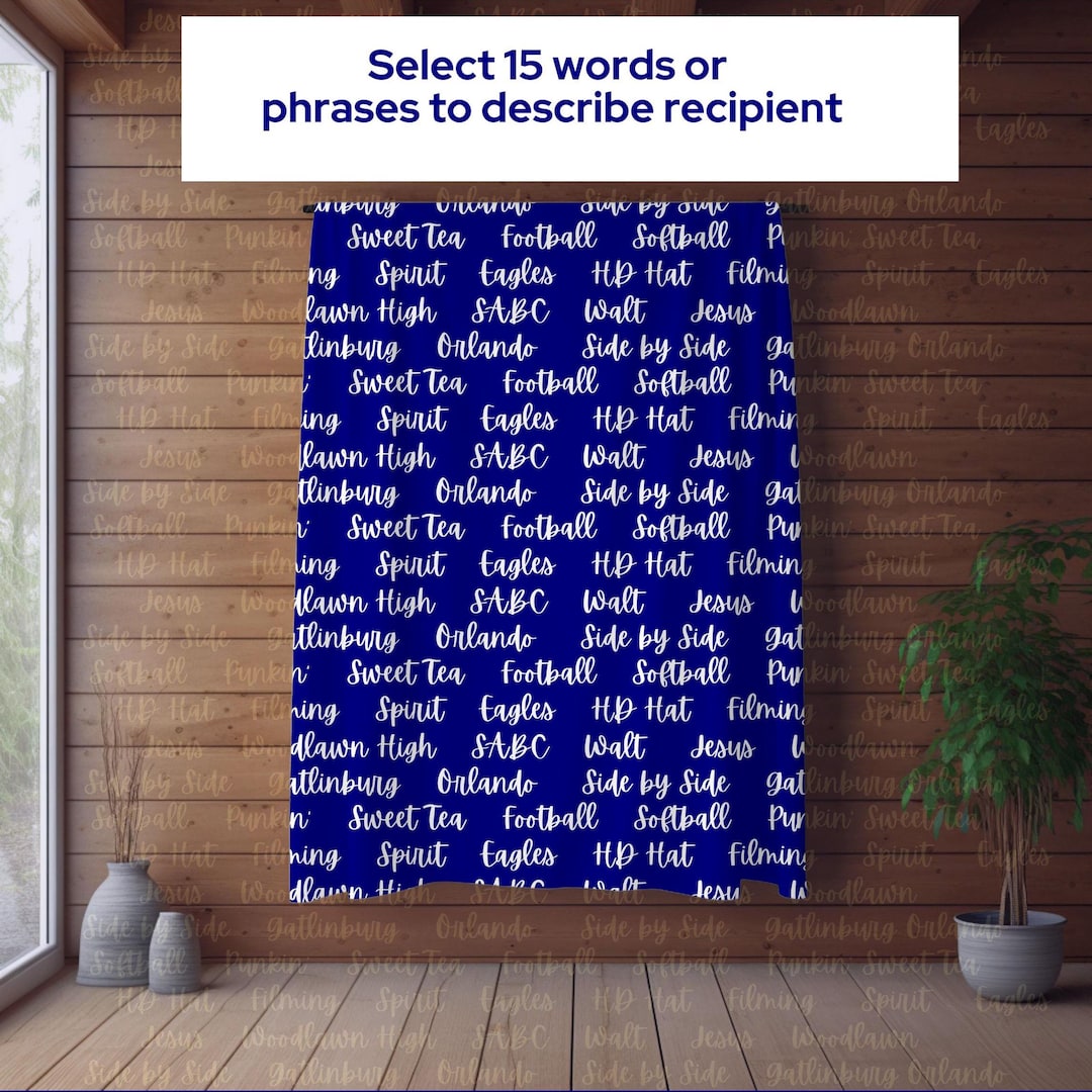 Blanket 15 Word Phrase Custom Personalized Velveteen Blanket to ...