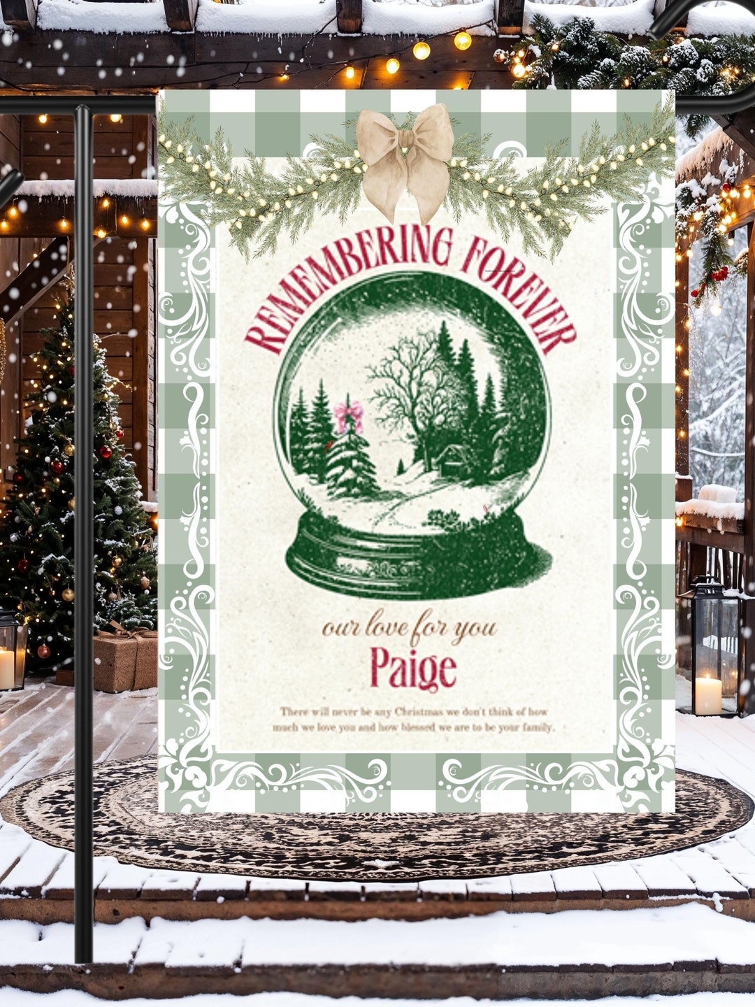 Flag Custom Memorial Gift Garden Gift Christmas Flag Condolence Gift ...