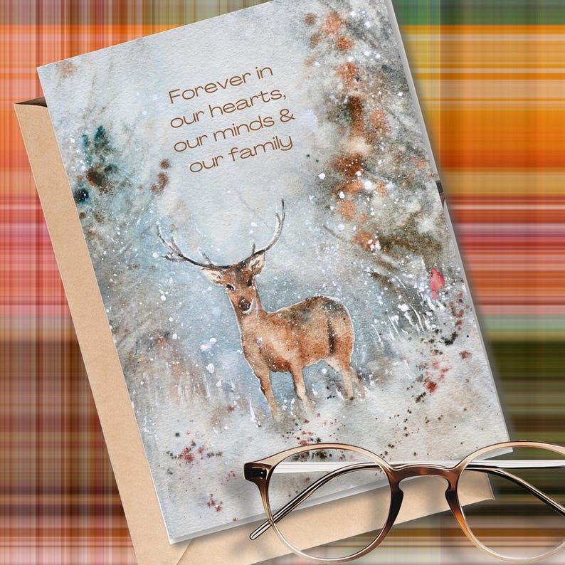Sympathy Card Digital Buck Card Printable Deer Condolence Card Forest ...