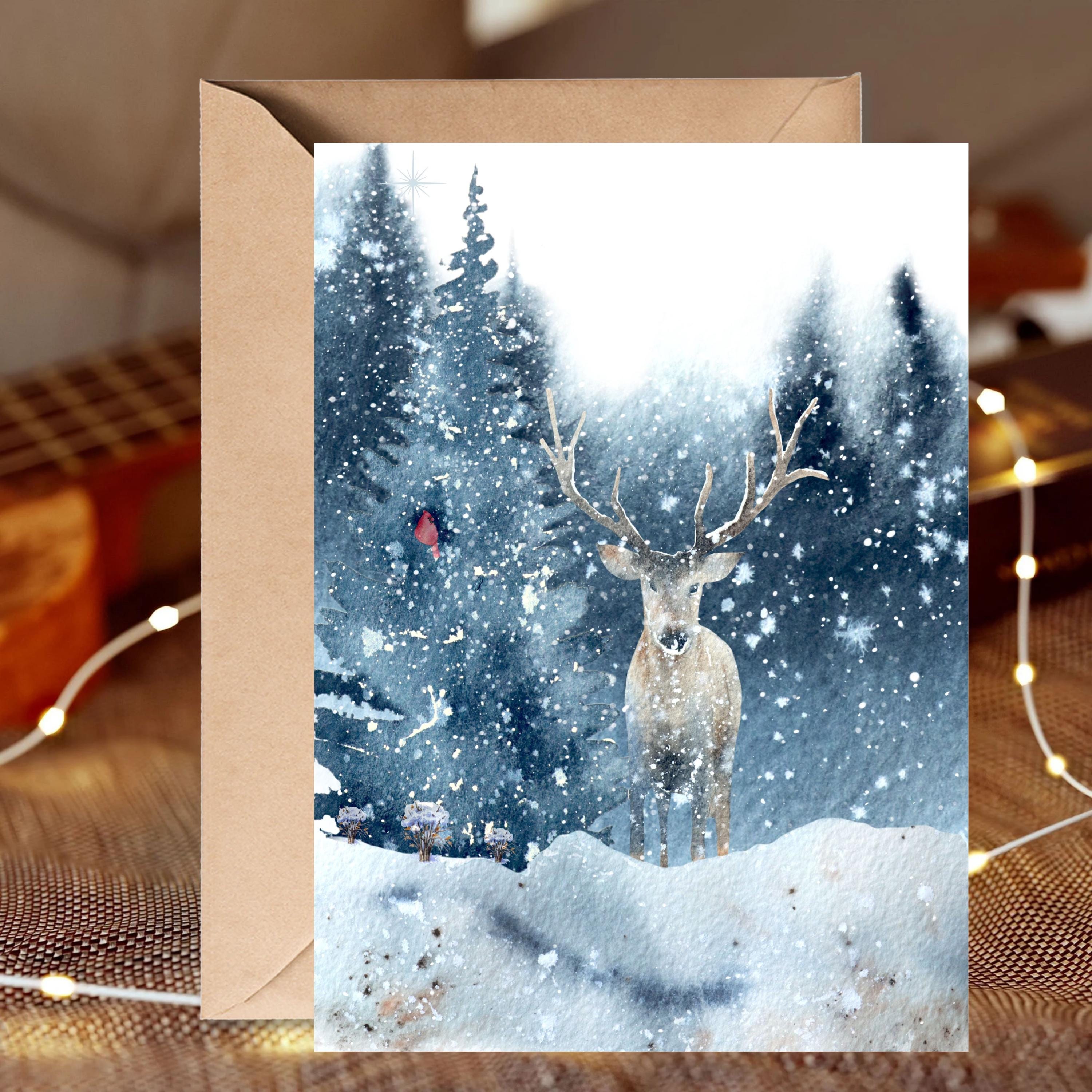 Hunter Card Digital Buck Card Printable Deer Nature Note Card Hunting ...