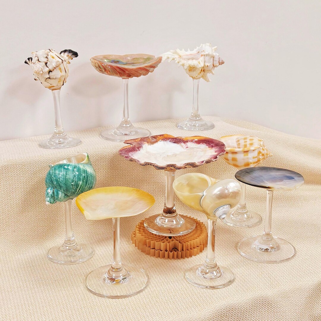 Custom Name Seashell Wine Glasses,beach Shell Martini Glasses, Wedding ...