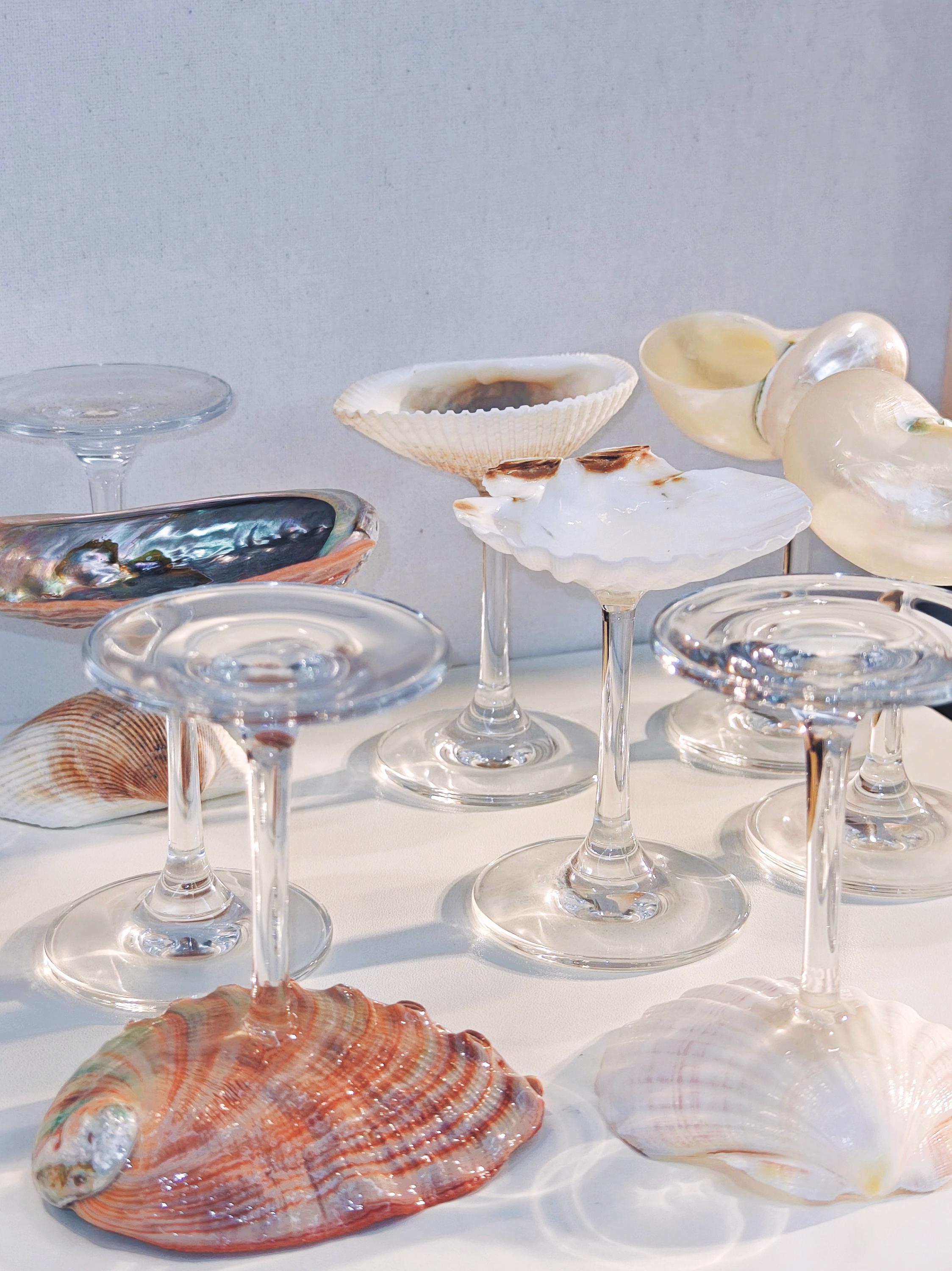 Customized Seashell Wine Glasses, Goblet Cocktail Coupe Glasses, Beach ...