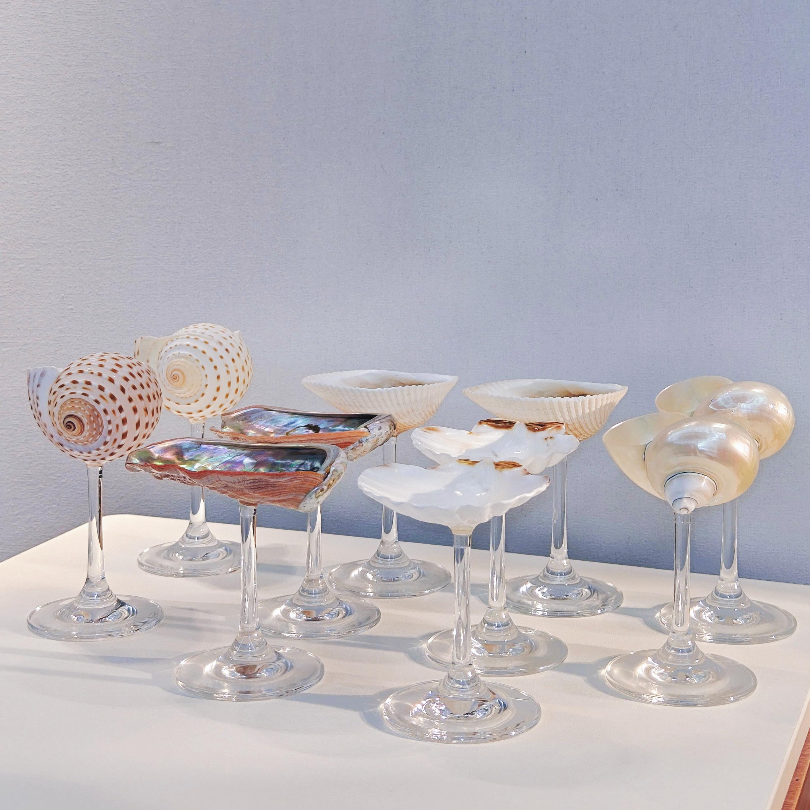 Customized Seashell Wine Glasses, Goblet Cocktail Coupe Glasses, Beach ...
